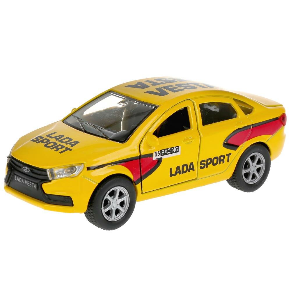 Машинка Технопарк LADA Vesta Sport - Лада Веста Спорт - желтая.