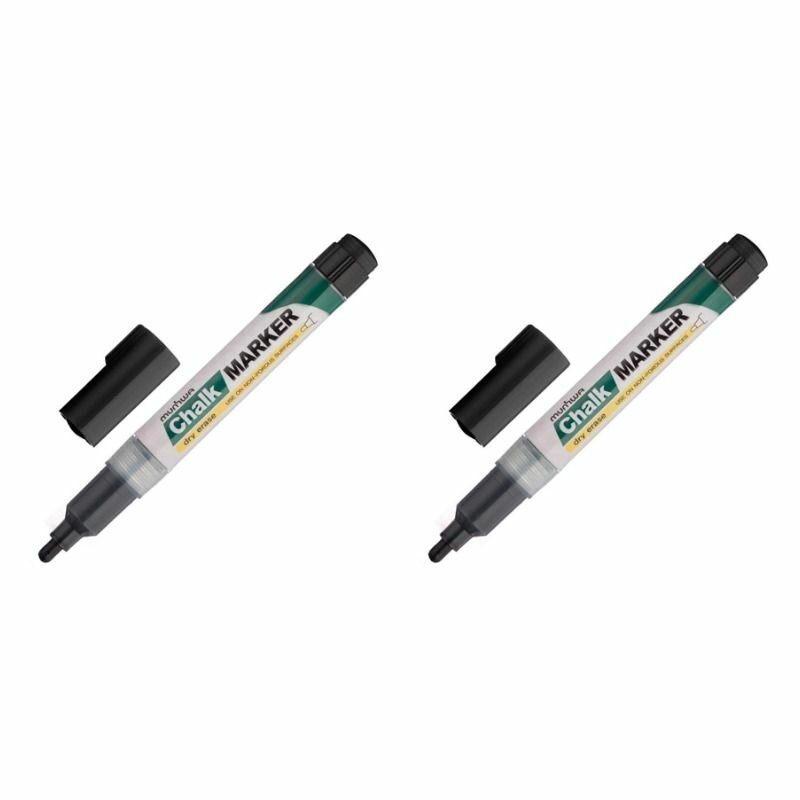 MunHwa Маркер меловой, чёрный, 3 мм, 2 шт.