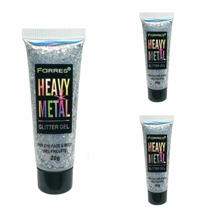 Farres Глиттер для лица и тела, тон 1 серебро, 20г , 3 шт