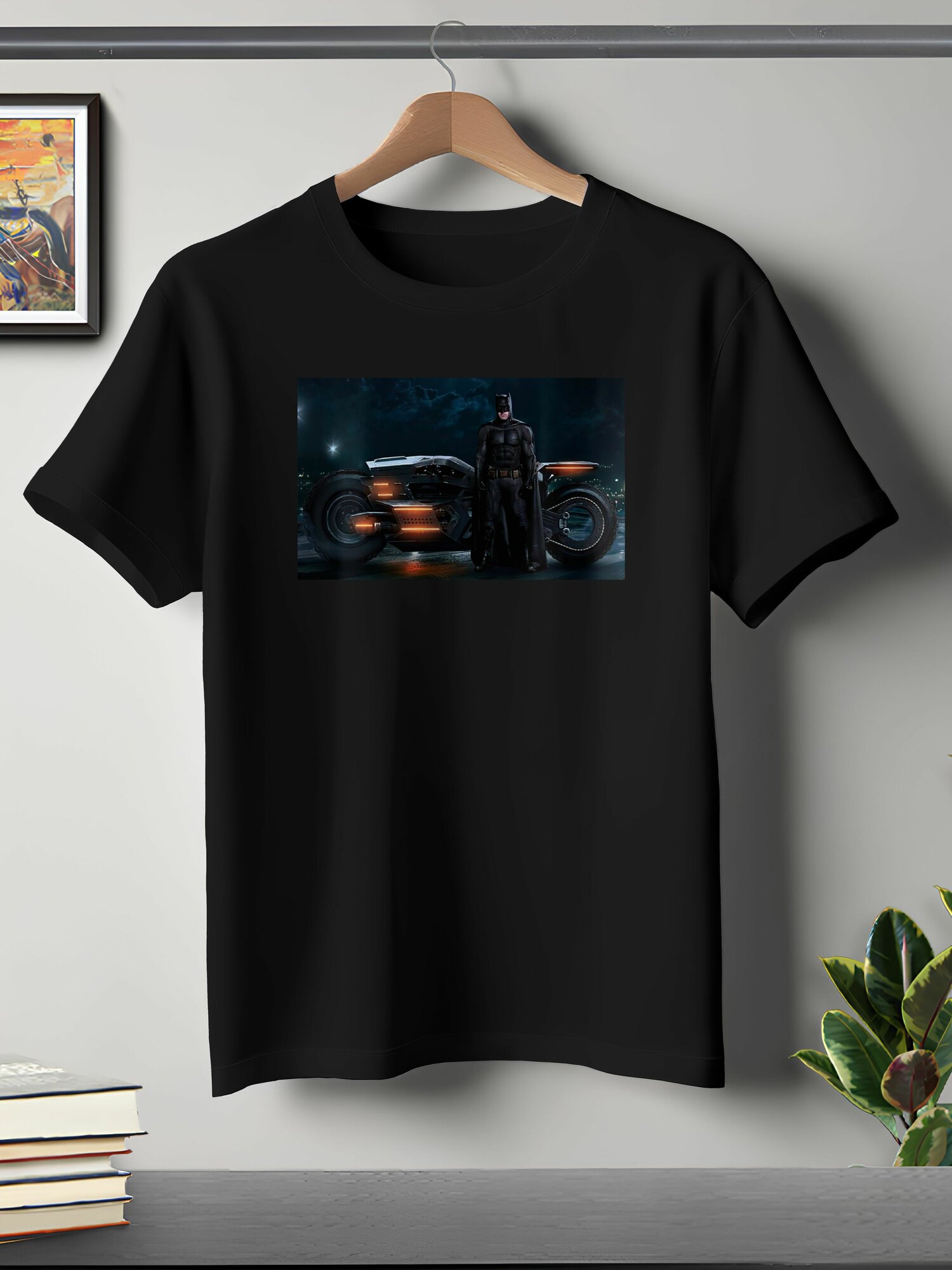 Футболка  Детская ONEQ 98 (3-4) размер с принтом Бэтмен, черная