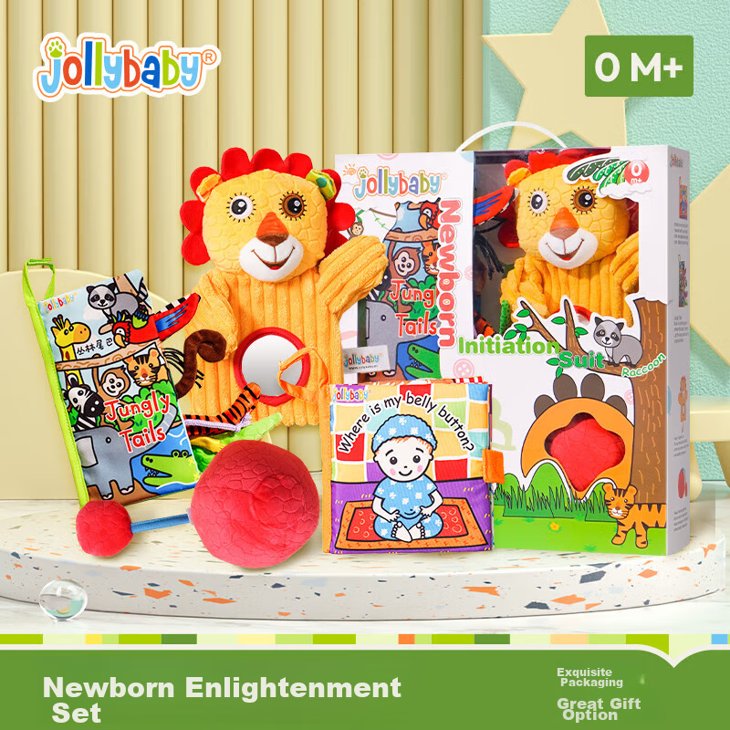 Jollybaby Early Education Baby Toys for 3-18 Months, Cloth Book, Chewable, Tear-Resistant, 3D, Newborn Enlightenment Set