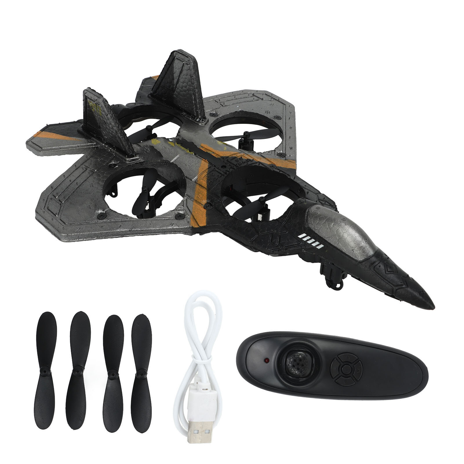 Детский светодиодный планер с дистанционным управлением и пропеллером, серебристый, стабильный полет, игрушка с дистанционным управлением для начинающих, легко летать