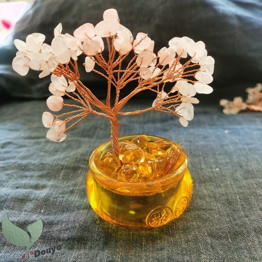 Ручной работы набор: хрустальное денежное дерево в золотой миске сокровищ