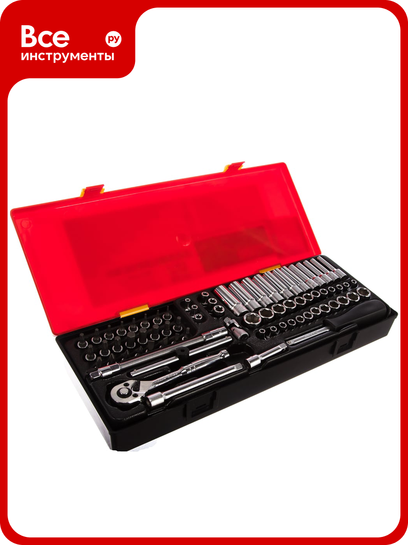 Набор шестигранных торцевых головок JTC-K2731, 73 предмета, дюймовые размеры 4-14 мм, кейс для профессионального