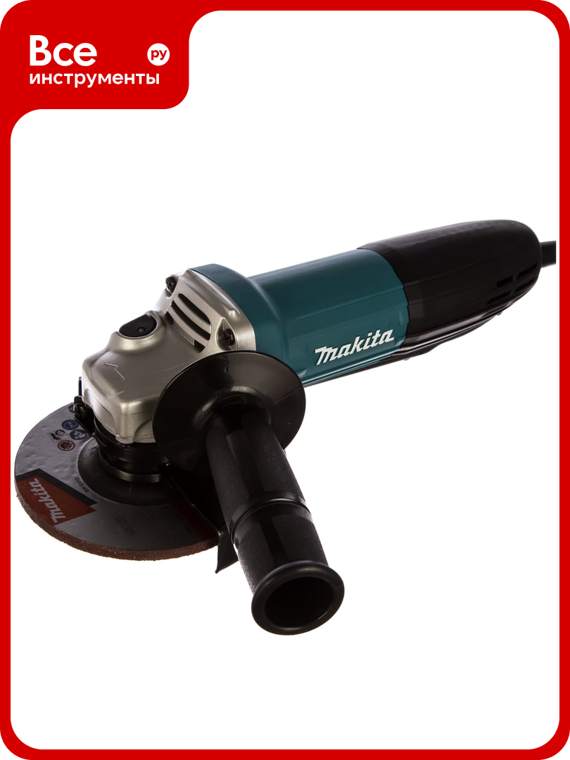 Угловая шлифмашина Makita GA5034, Блокировка шпинделя способствует безопасной смене диска