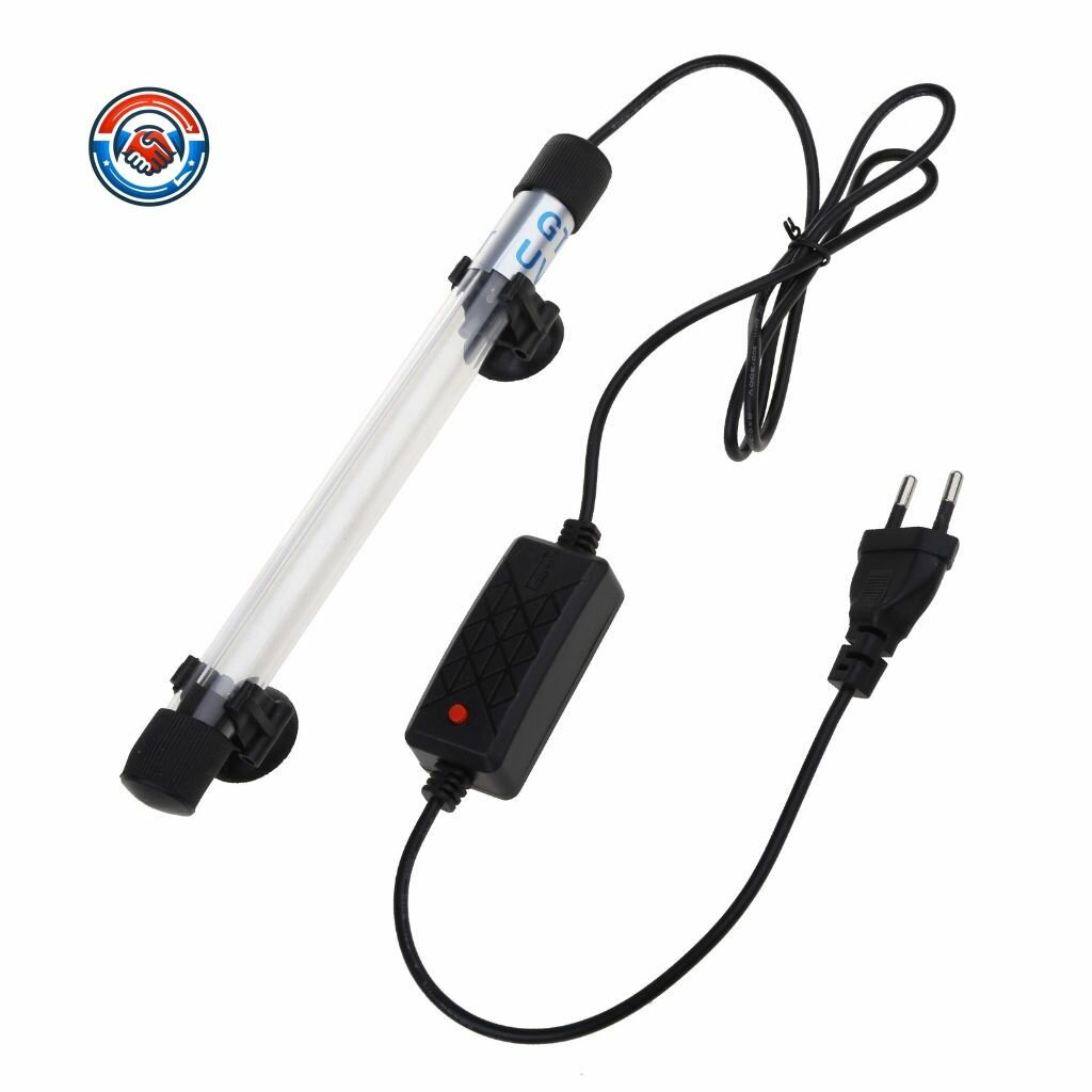 УФ лампа стерилизатор для аквариума и террариума, 5-13 Вт, ультрафиолетовая очистка воды, борьба с водорослями и бактериями, защита рыб, компактная стеклянная трубка с присосками