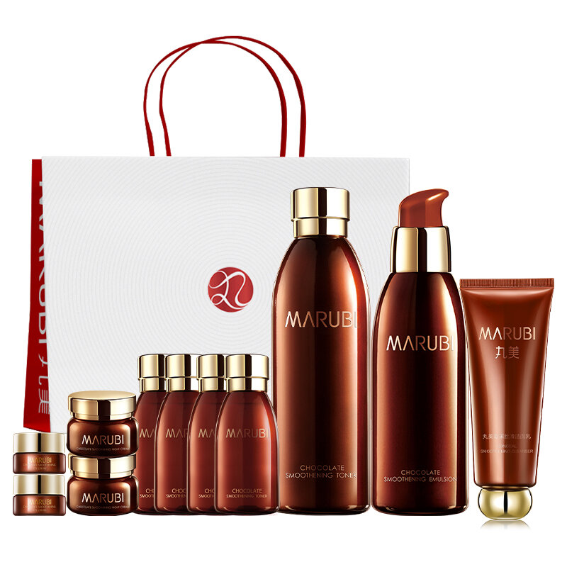 Набор для ухода за кожей унисекс MARUBI Chocolates Silky Ivory, Chocolate silky cleansing water milk three-stage set