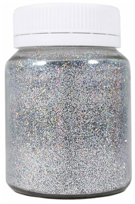 Рассыпчатые блестки ГК Сфера, голографические, серебристый, 70 грамм