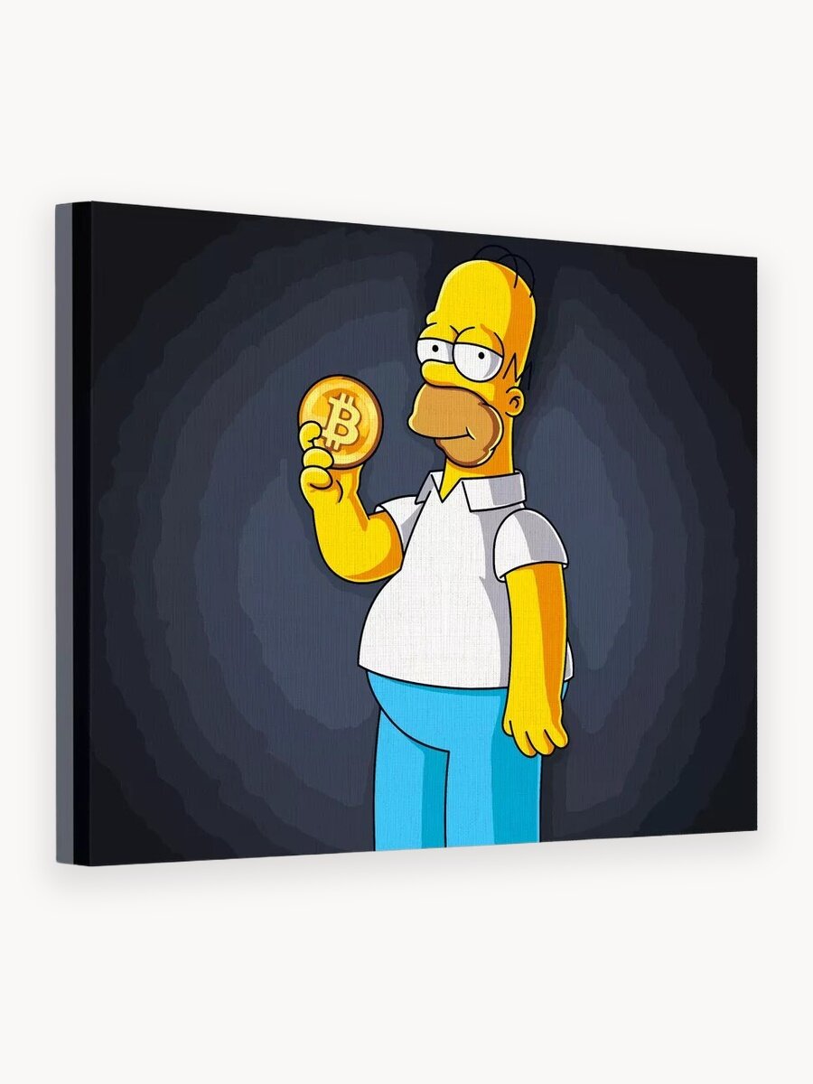 Картина по номерам Hobby Paint Гомер и биткоин Симпсоны