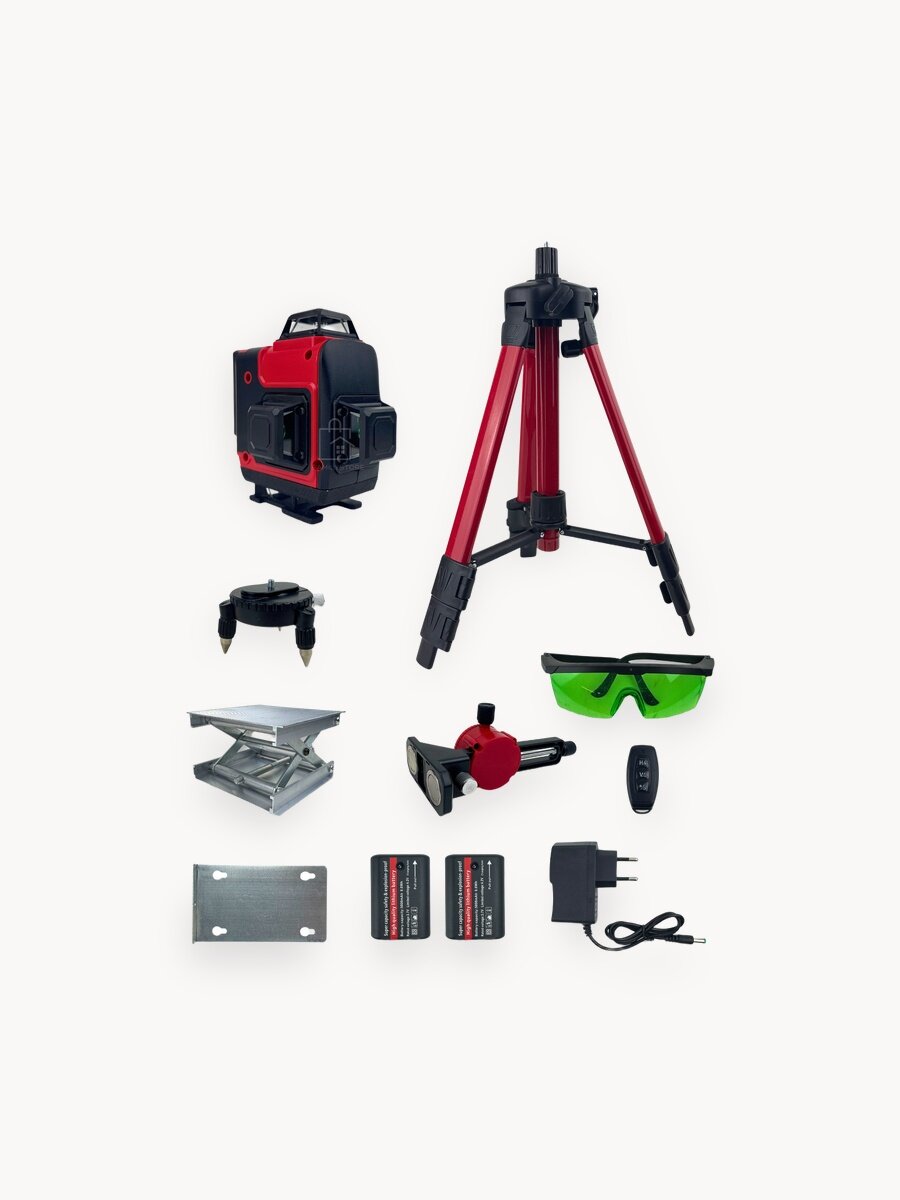 Лазерный нивелир, со штативом, 16 лучей, зеленый луч, точность 0,05, дальность 25м