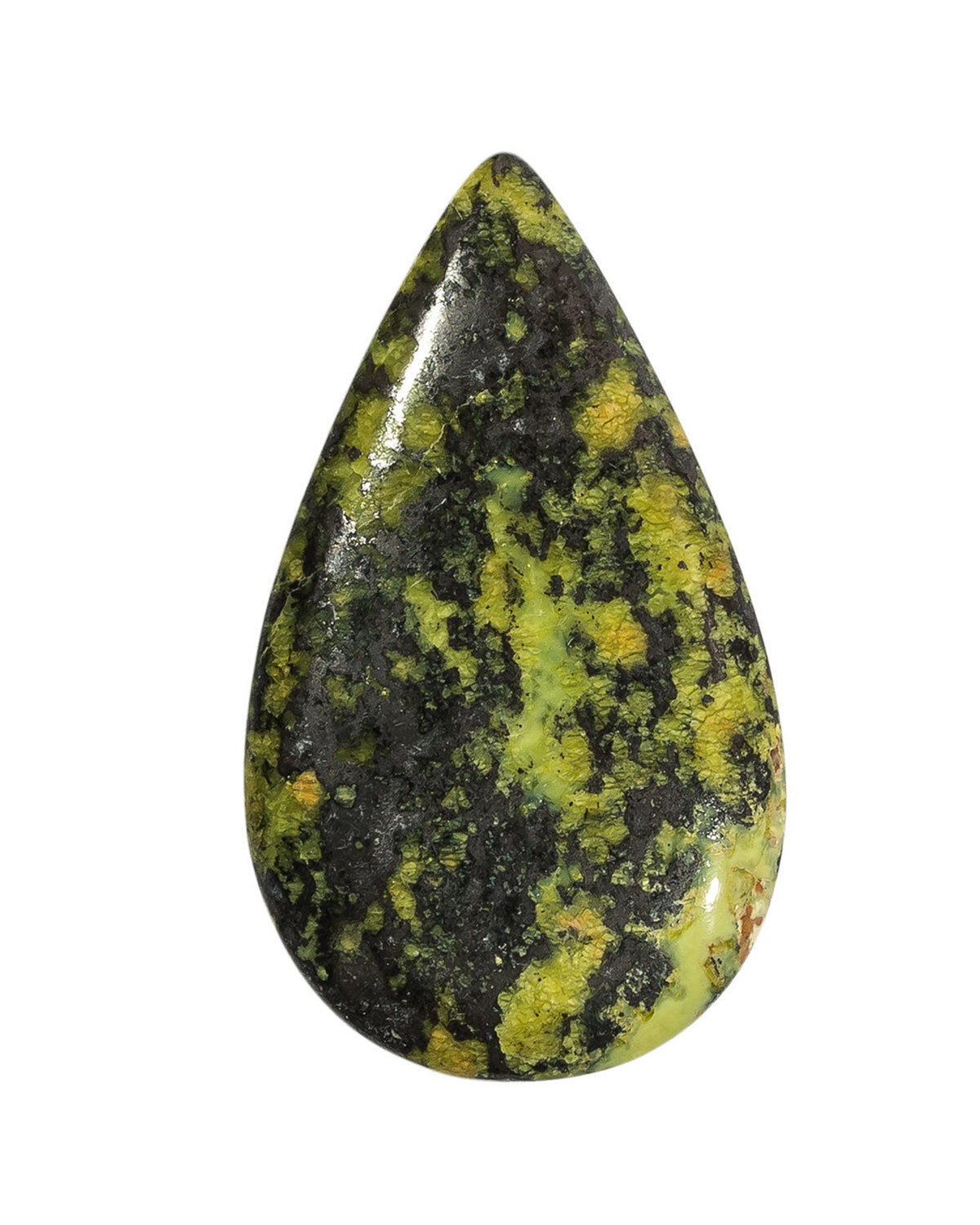 Кабошон из лизардита, размер 48х28х5 мм, вес 12 грамм, месторождение: Хакасия