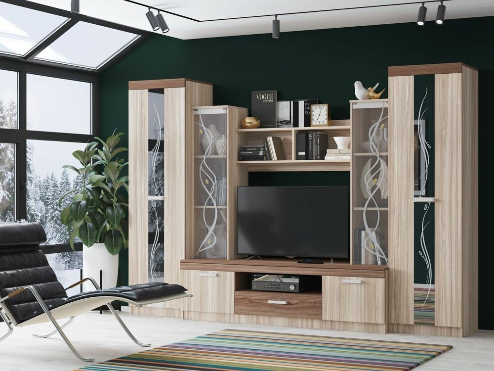 Гостиная Гамма-2 ясень шимо светлый/ясень шимо темный