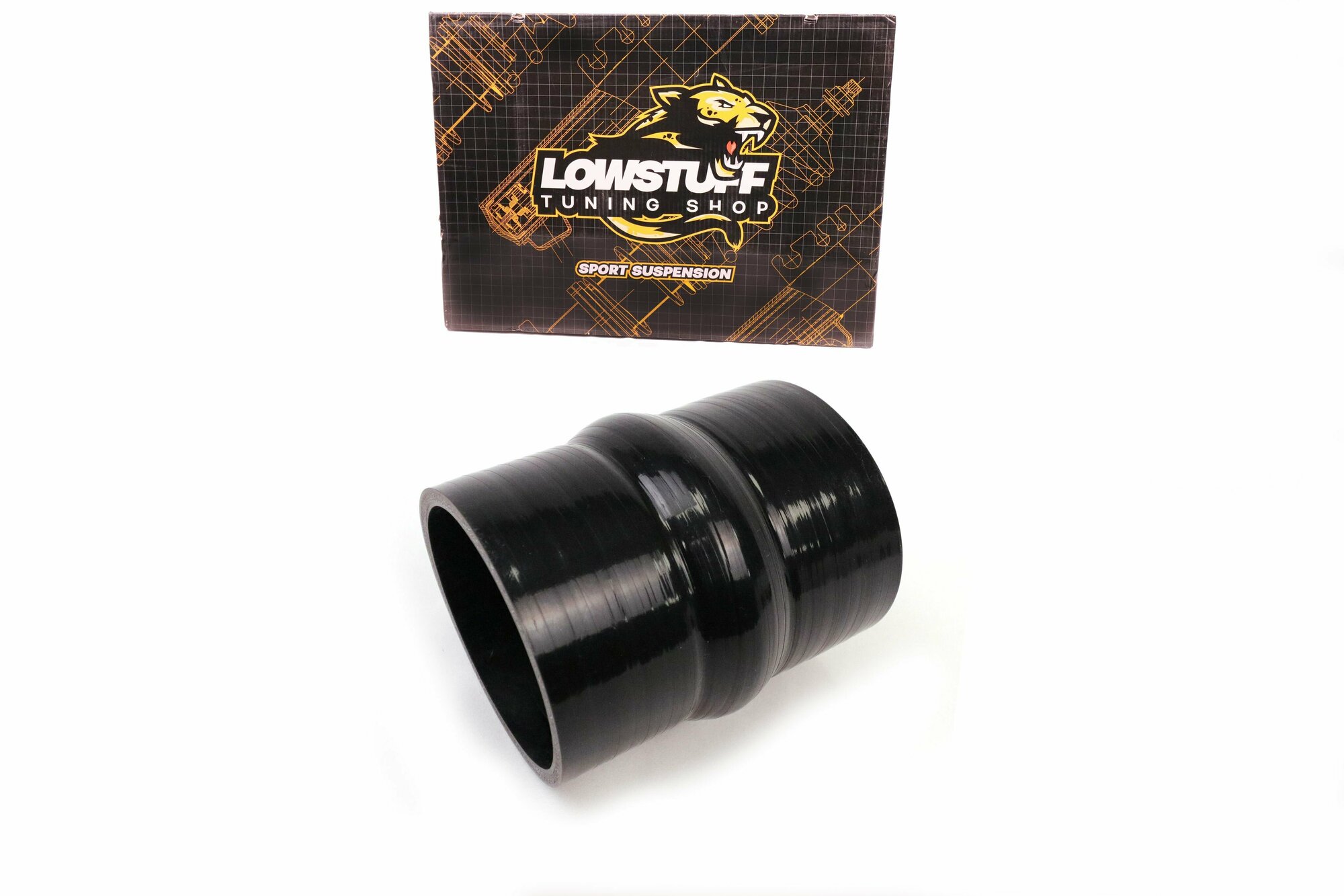 Патрубок силиконовый прямой с демпфером диаметр 51мм длина 100мм стенка 5мм черный