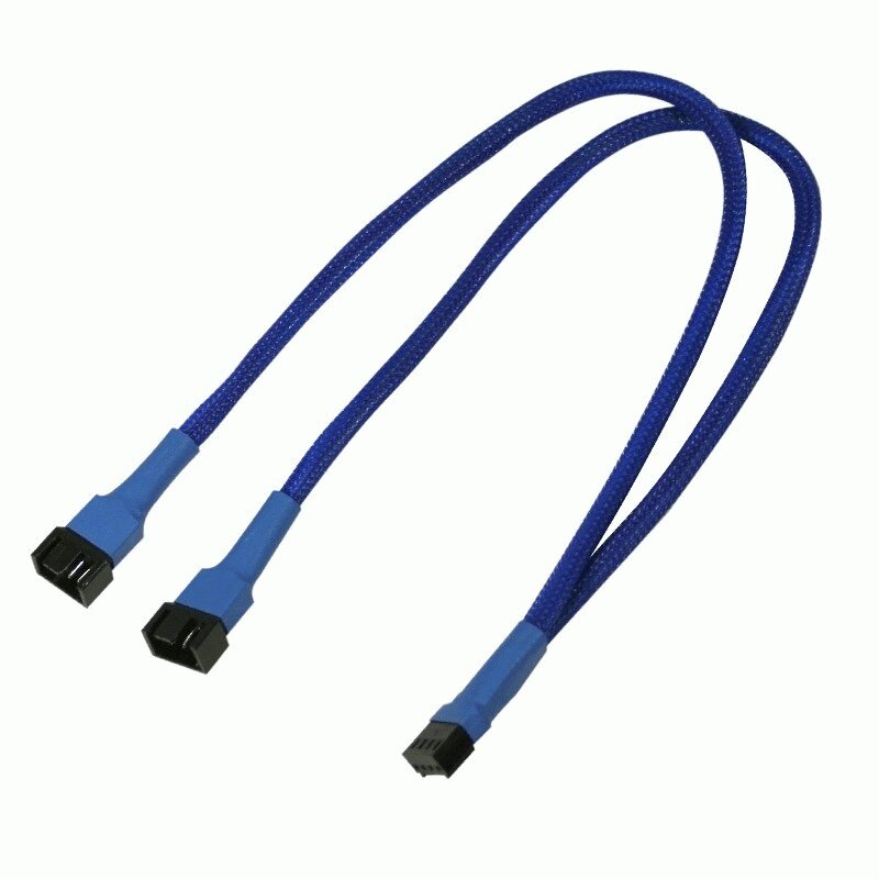 Разветвитель Nanoxia 4-pin PWM в 2 x 4-pin PWM, 30см . синий NXPWY30B