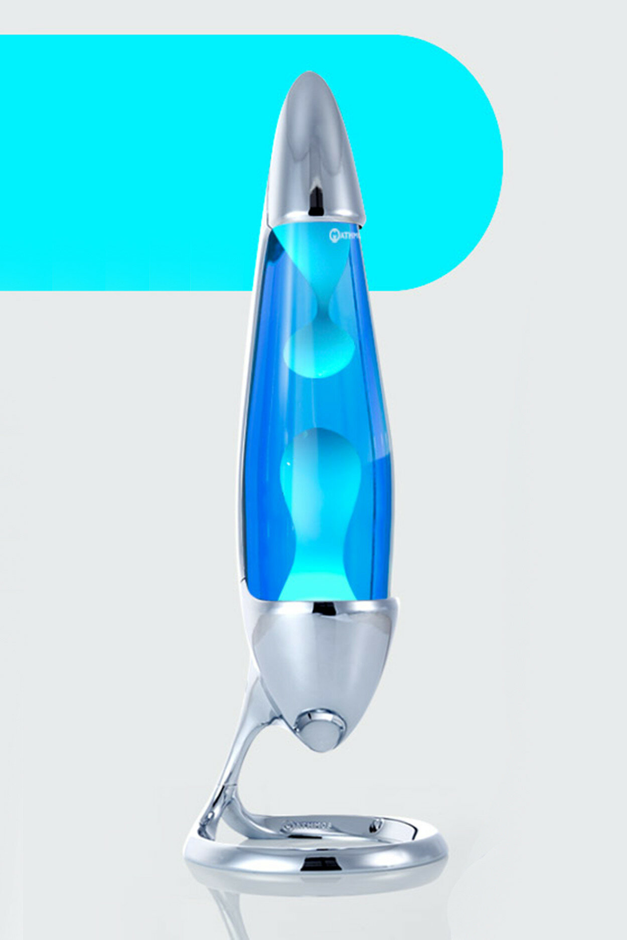 Лава-лампа Mathmos Neo Бирюзовая/Синяя Silver (Воск)