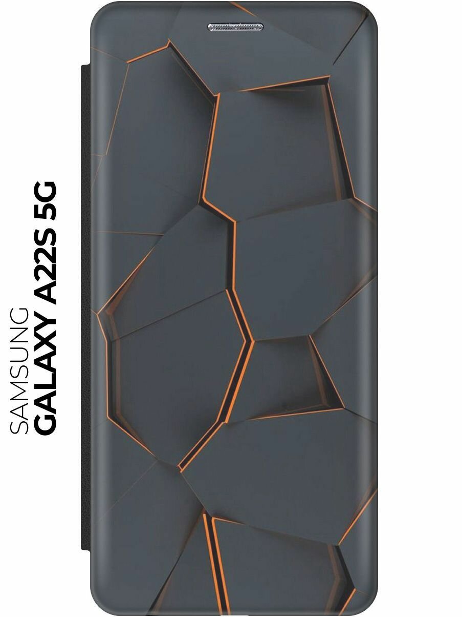 Чехол-книжка Графитовый излом на Samsung Galaxy A22s 5G / Самсунг А22с черный
