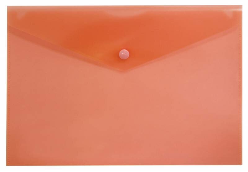 Набор из 10 штук Конверт на кнопке Бюрократ -PK803ARED A4 пластик 0.18мм красный