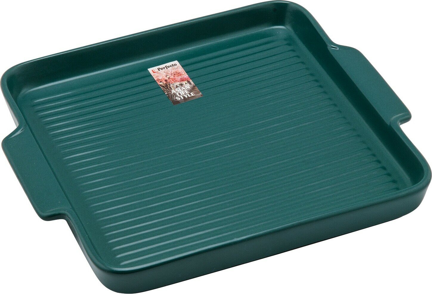 Тарелка- блюдо керамическая, 24.5х21.5х2.3 см, серия ASIAN, зеленая, PERFECTO LINEA (17-124213)