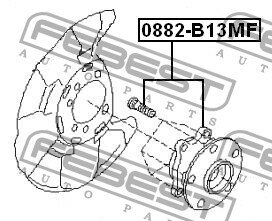 Ступица перед. в сборе SUBARU LEGACY B13 03-09, 0882B13MF FEBEST 0882-B13MF