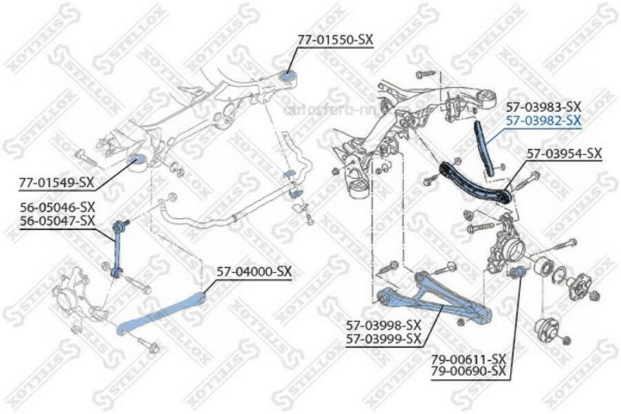 STELLOX 5703982SX рычаг задней подвески верхний правый!\ Audi Q7, VW Touareg all 02>