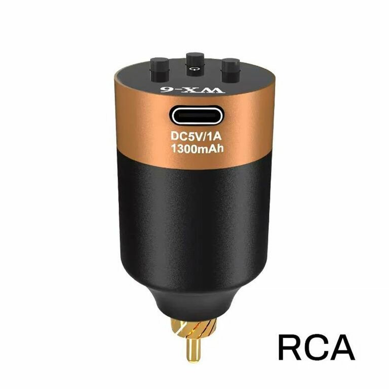 Блок питания для тату машинки WX-6 Wireless Battery RCA Gold