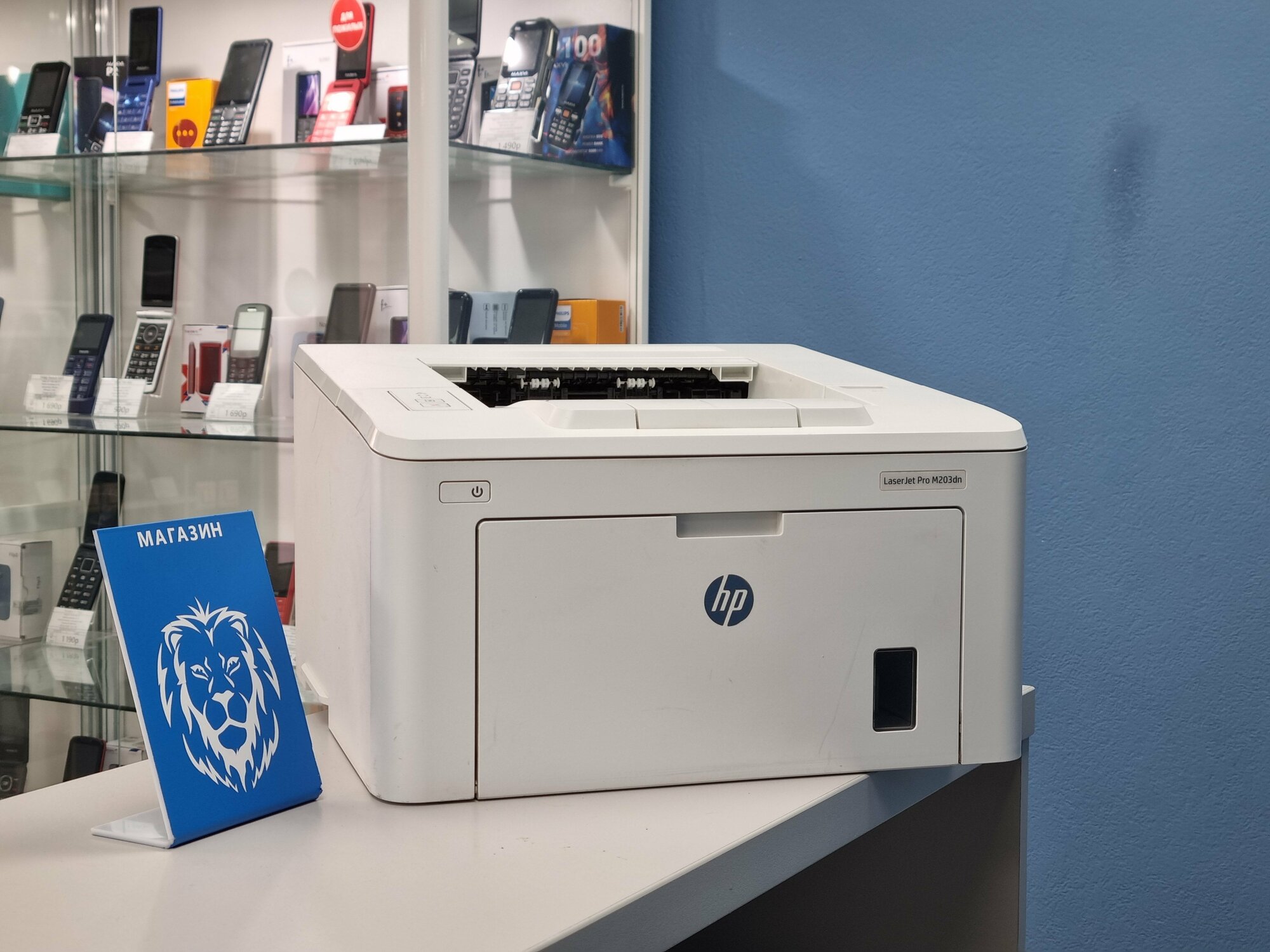 Принтер HP LaserJet Pro M203dn, A4, черно-белая печать, белый