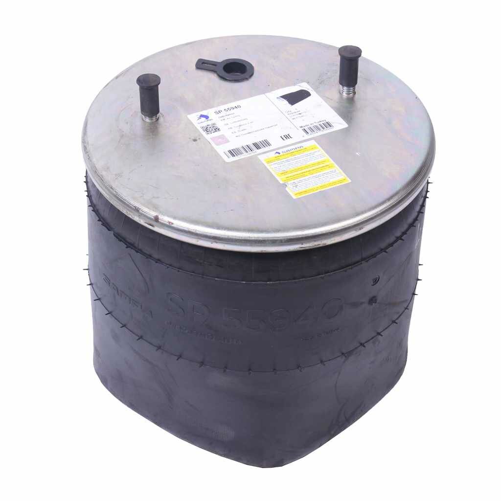 Пневморессора BPW (без стакана,2 шп. M12 смещены,1отв. штуц. M22х1.5мм), SP55940, SAMPA