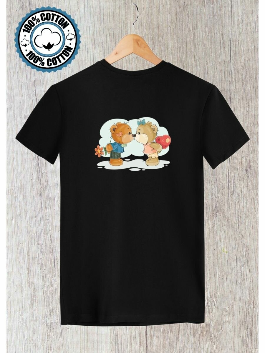 Футболка плюшевые мишки любовь поцелуй