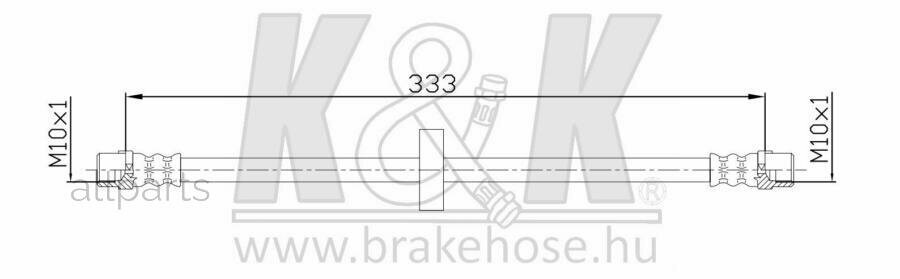 K&K FT4000 Шланг тормозной VOLKSWAGEN Passat (351) 2.8 VR6 06.91-08.96