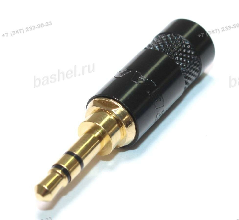 Штекер «Джек 3,5 мм» Rean NYS 231LBG (стерео) чёрный корпус