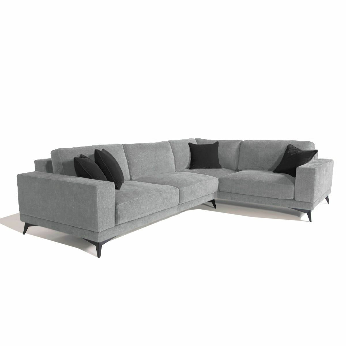 Диван Бергамо угловой правый в премиальном велюре 205х285/21