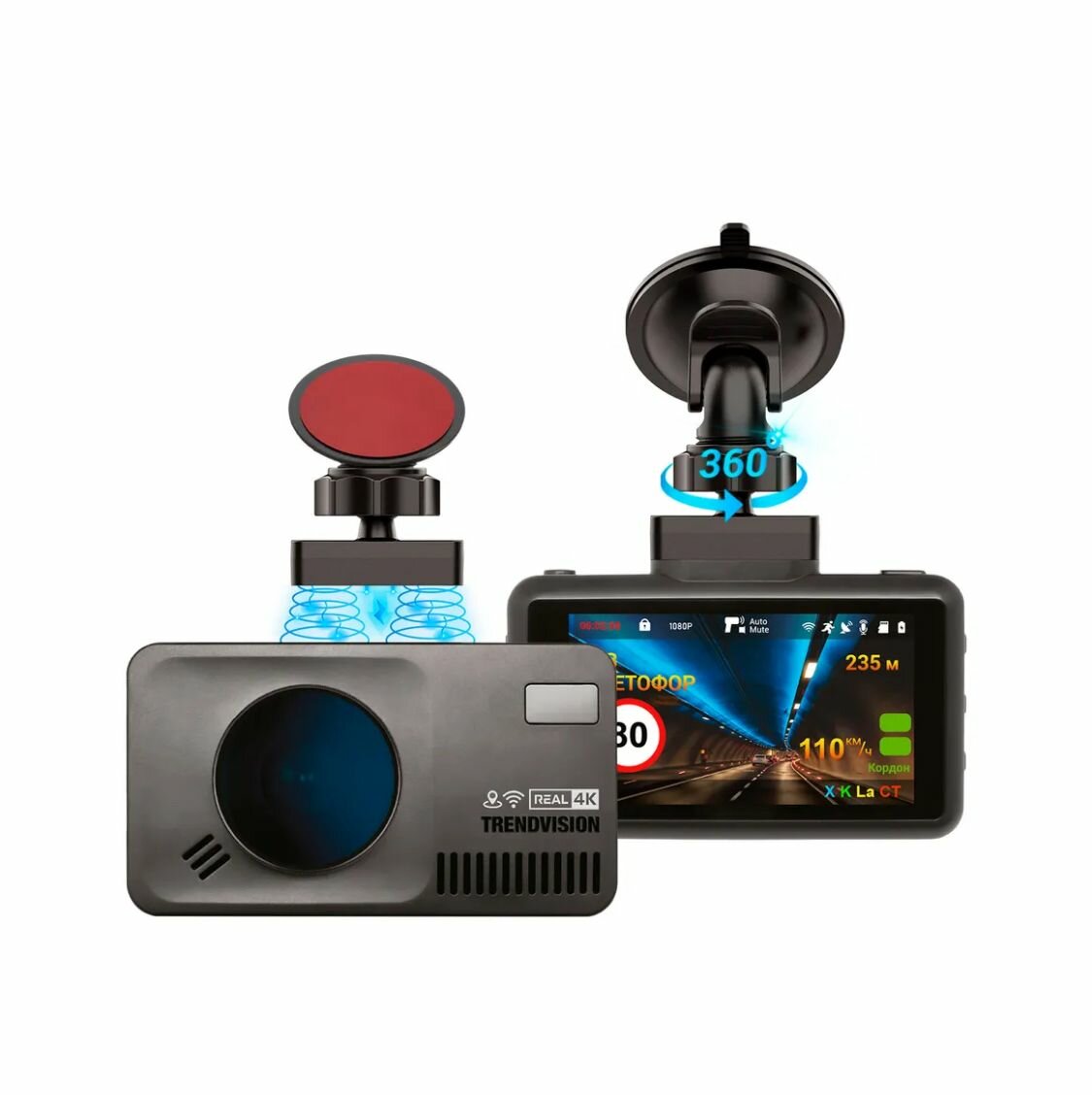 TrendVision DriveCam Real 4K LNA 1CH Signature, GPS 1-но камерный видеорегистратор с радар-детектором