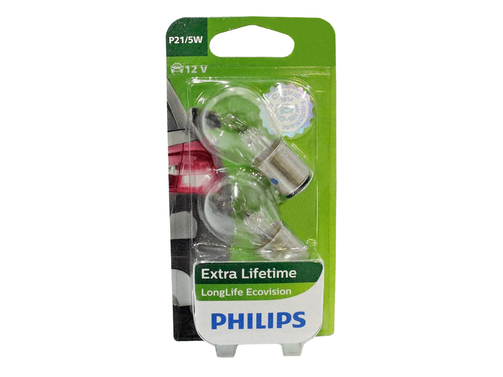 Лампа 12V P21/5W PHILIPS LONG LIFE ECO VISION комплект
