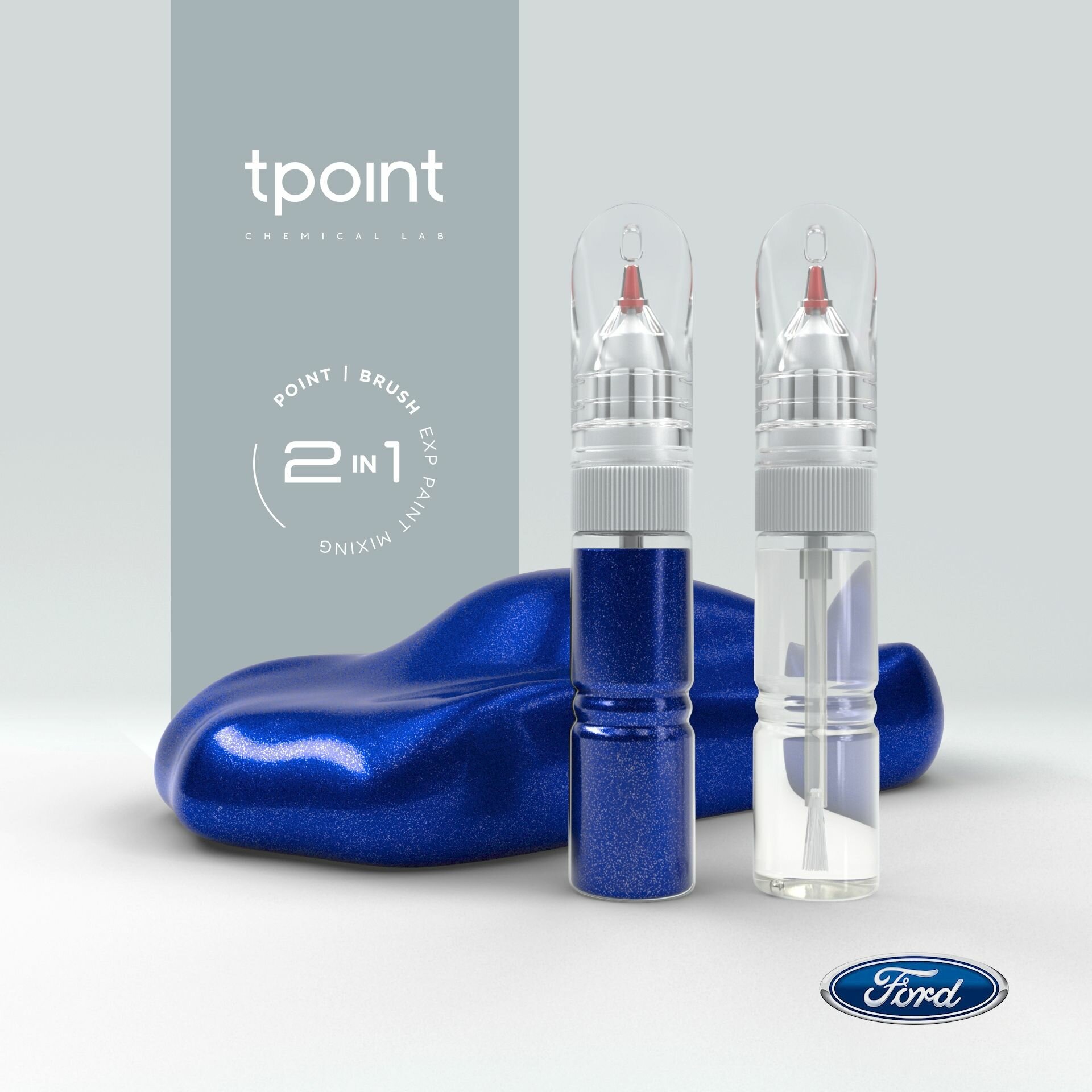 Набор - штрих-корректоров для FORD FIESTA "JEANS BLUE MET", код цвета: 5DVEWWA, (5DVE), штрих-корректор от сколов и царапин, 20мл+20мл