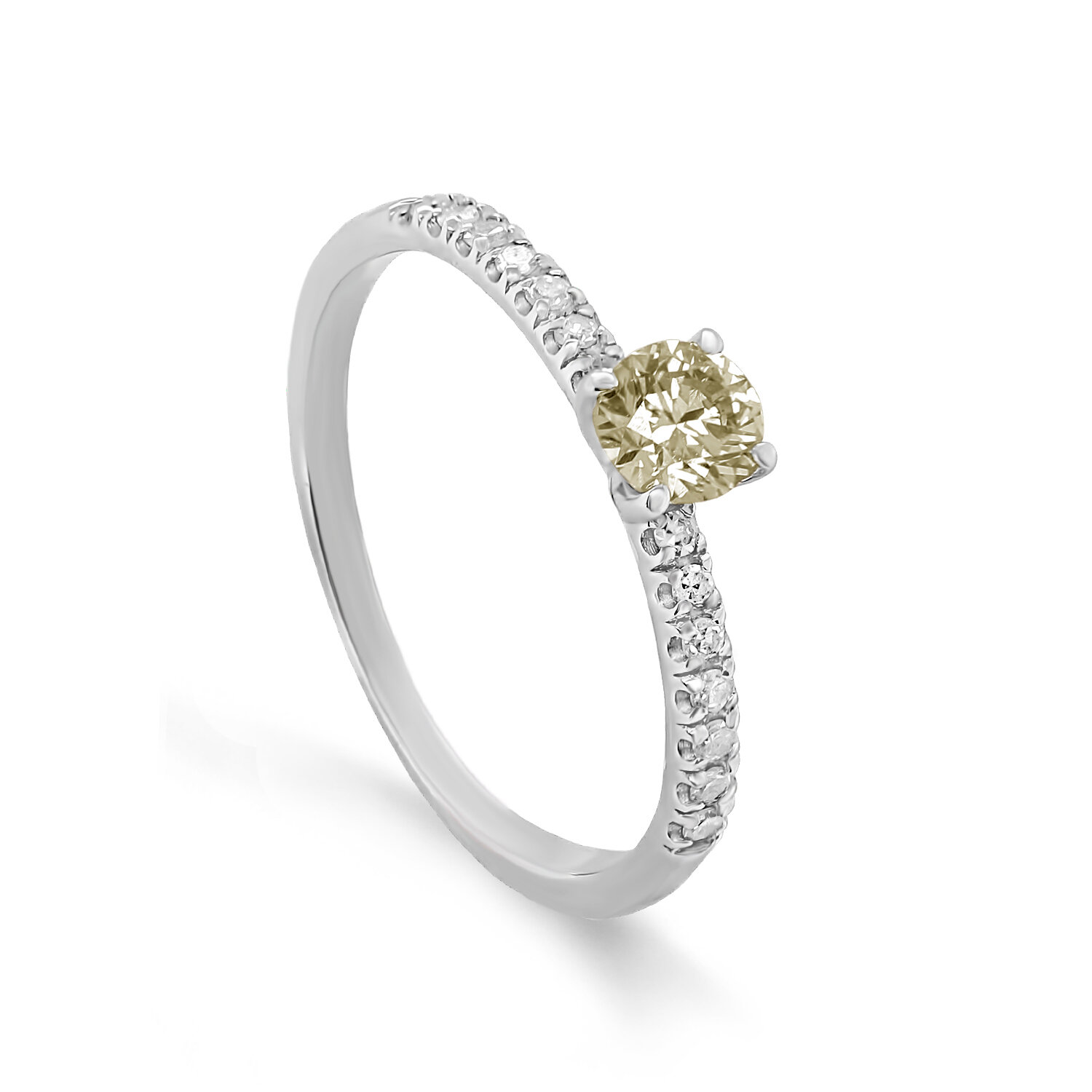 Кольцо, белое золото, 585 проба, бриллиант