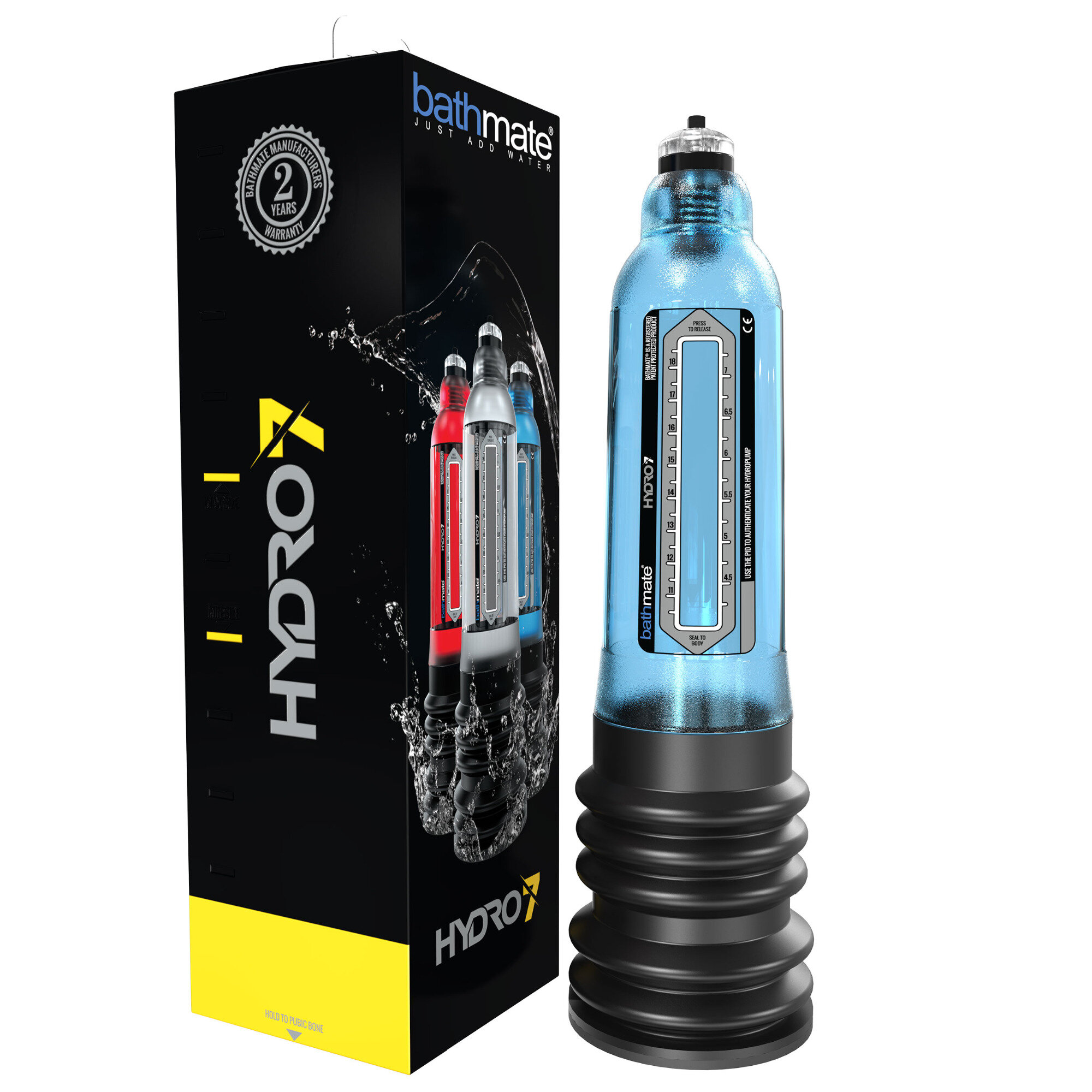 Гидропомпа Bathmate HYDRO7, ABS пластик, голубая, 30 см (аналог Hercules)