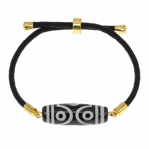 Буддийский браслет с Тибетской бусиной Дзи 6 глаз, натуральный камень Агат, мужской и женский амулет от сглаза и порчи, талисман на удачу