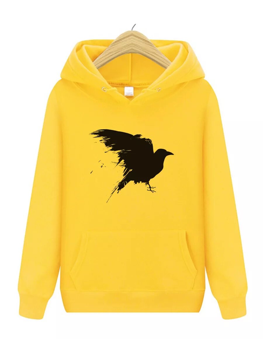 Термотрансфер "Ворон", наклейка на одежду, 20х20