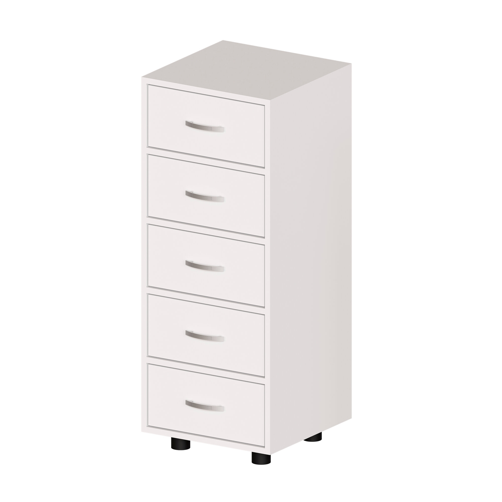 Комод СитиМебель-7 Ширина 40 см, Глубина 40 см, Высота 103 см, цвет: белый