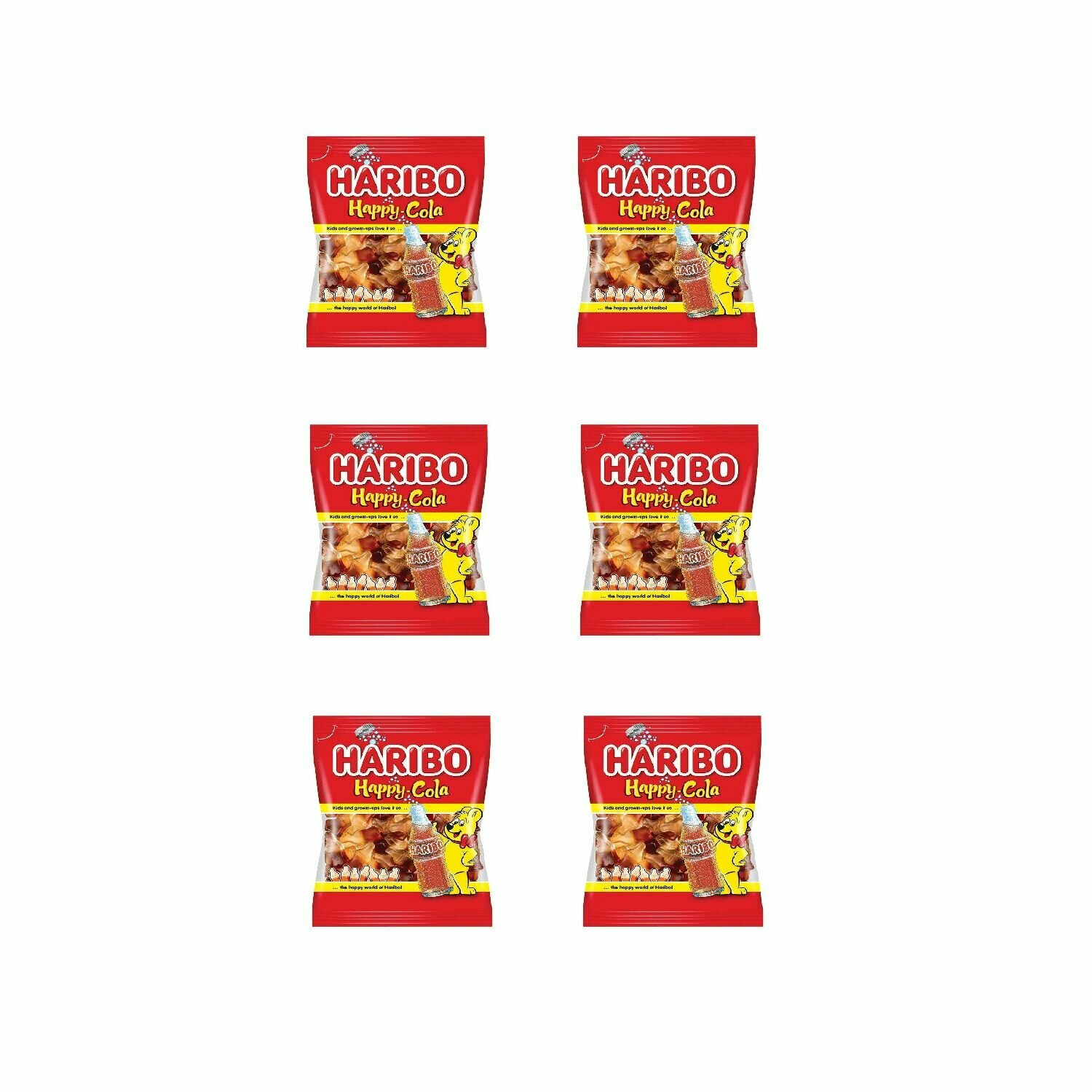 Haribo Жевательный мармелад, Happy Cola Веселая Кола, 100 гр, 6 уп