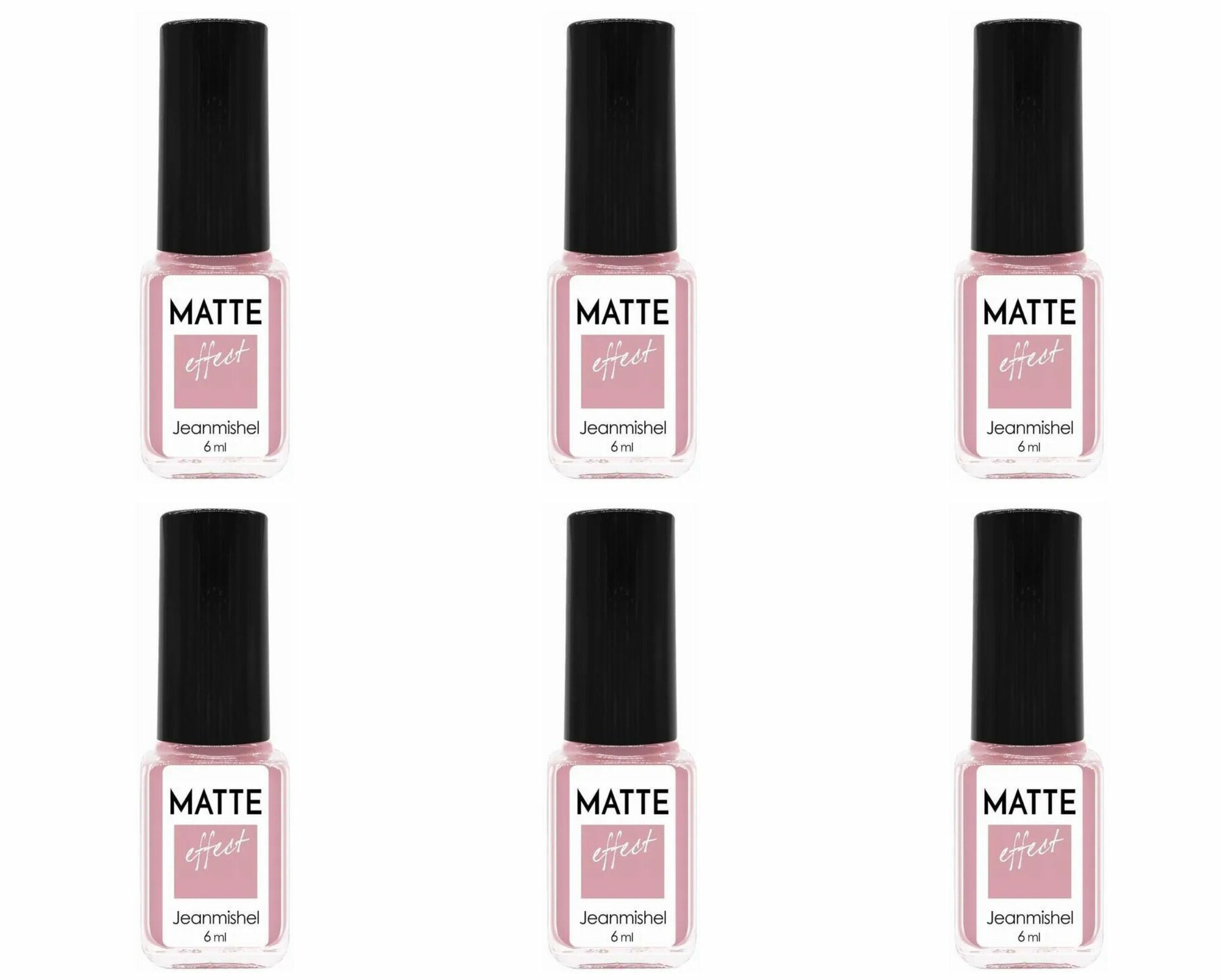 JEANMISHEL Лак для ногтей Matte effect тон 381 пепельно-розовый, 6 шт
