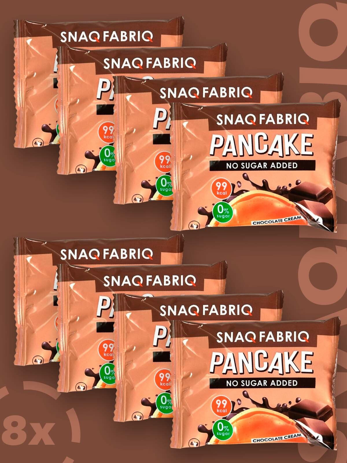 Протеиновый батончик SNAQ FABRIQ Панкейк с начинкой 8 х 45 г, Нежный шоколад