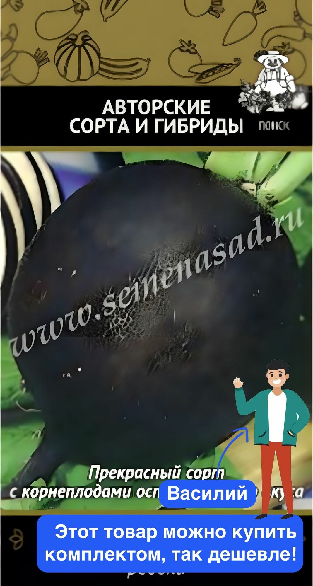 Семена овощей Поиск "Редька Ночка", 2 гр.