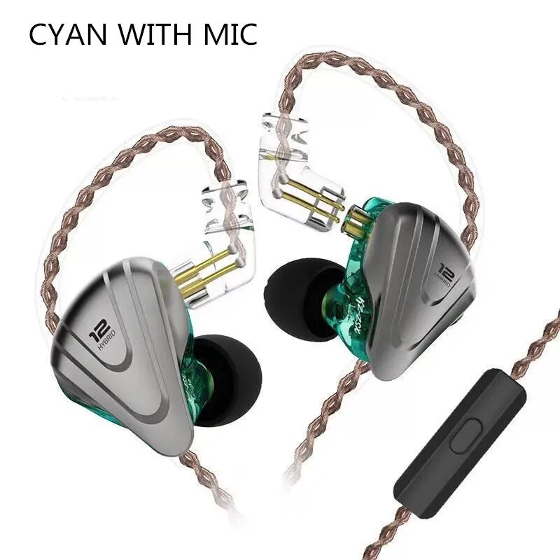 KZ ZSX Терминатор Гибридные наушники cyan with mic