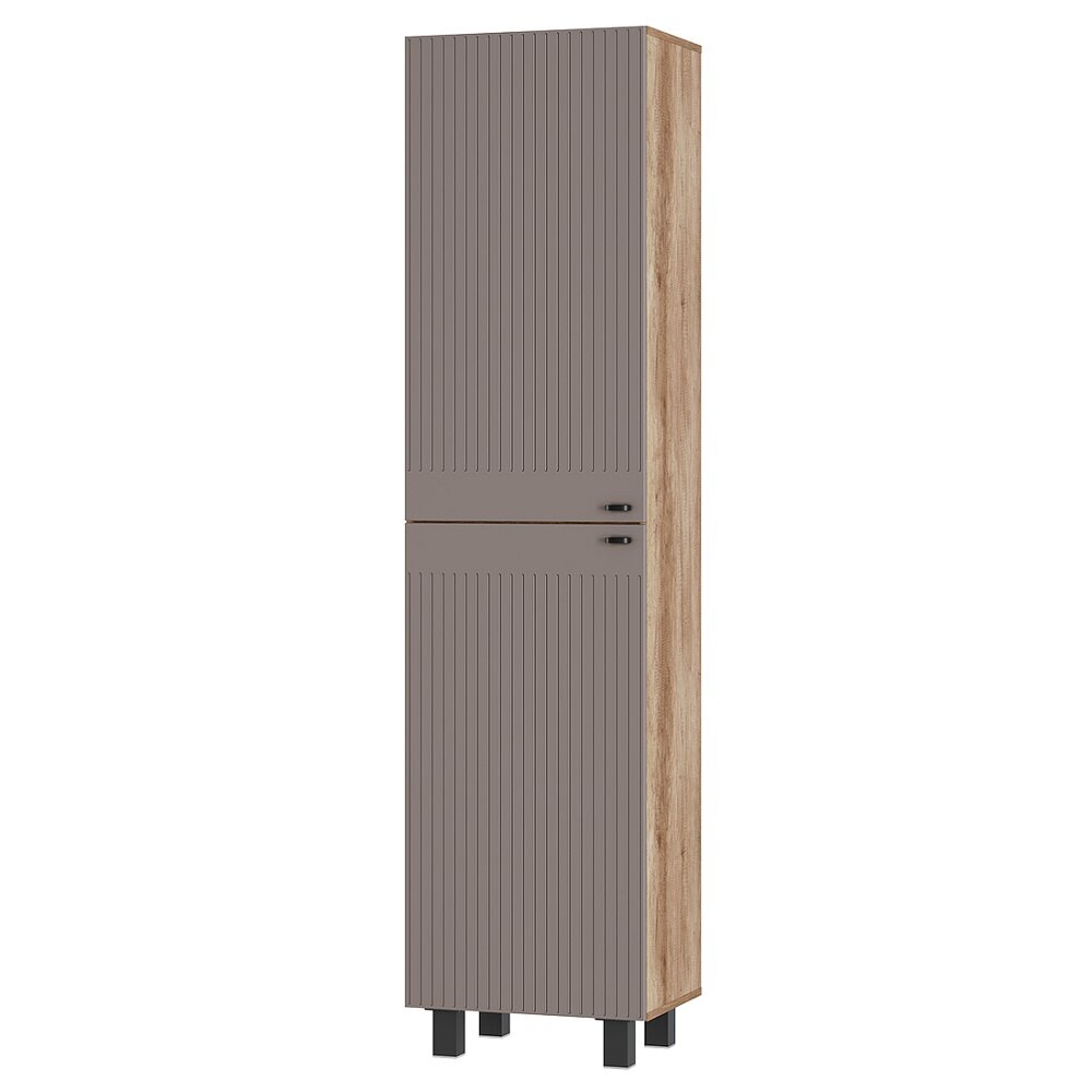 Шкаф-пенал ARNIKA "Олива" для одежды, дуб, ЛДСП, 2 двери, 5 полок