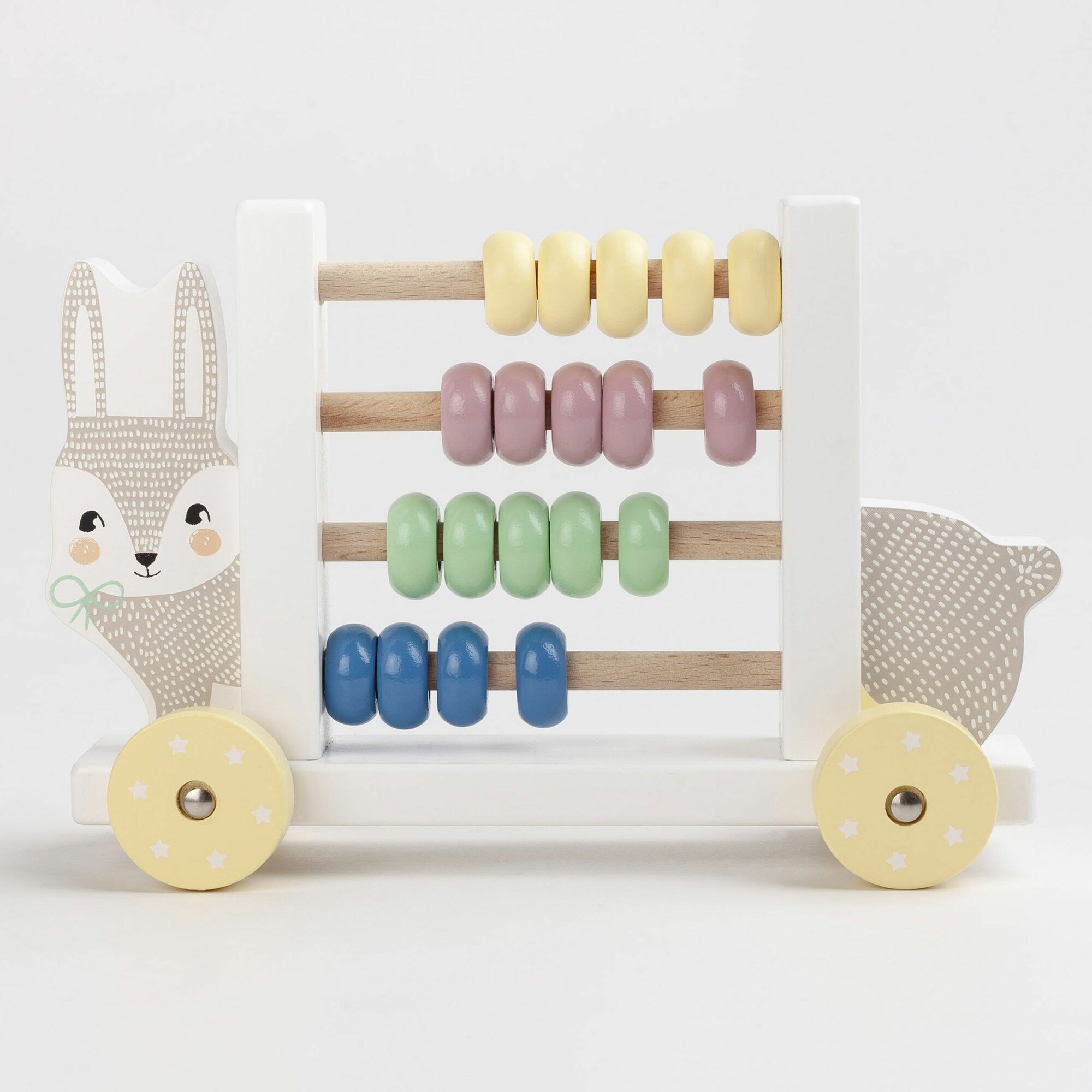 Игрушка развивающая, Kuchenland, 20 см, дерево, Счеты на колесах, Kiddy