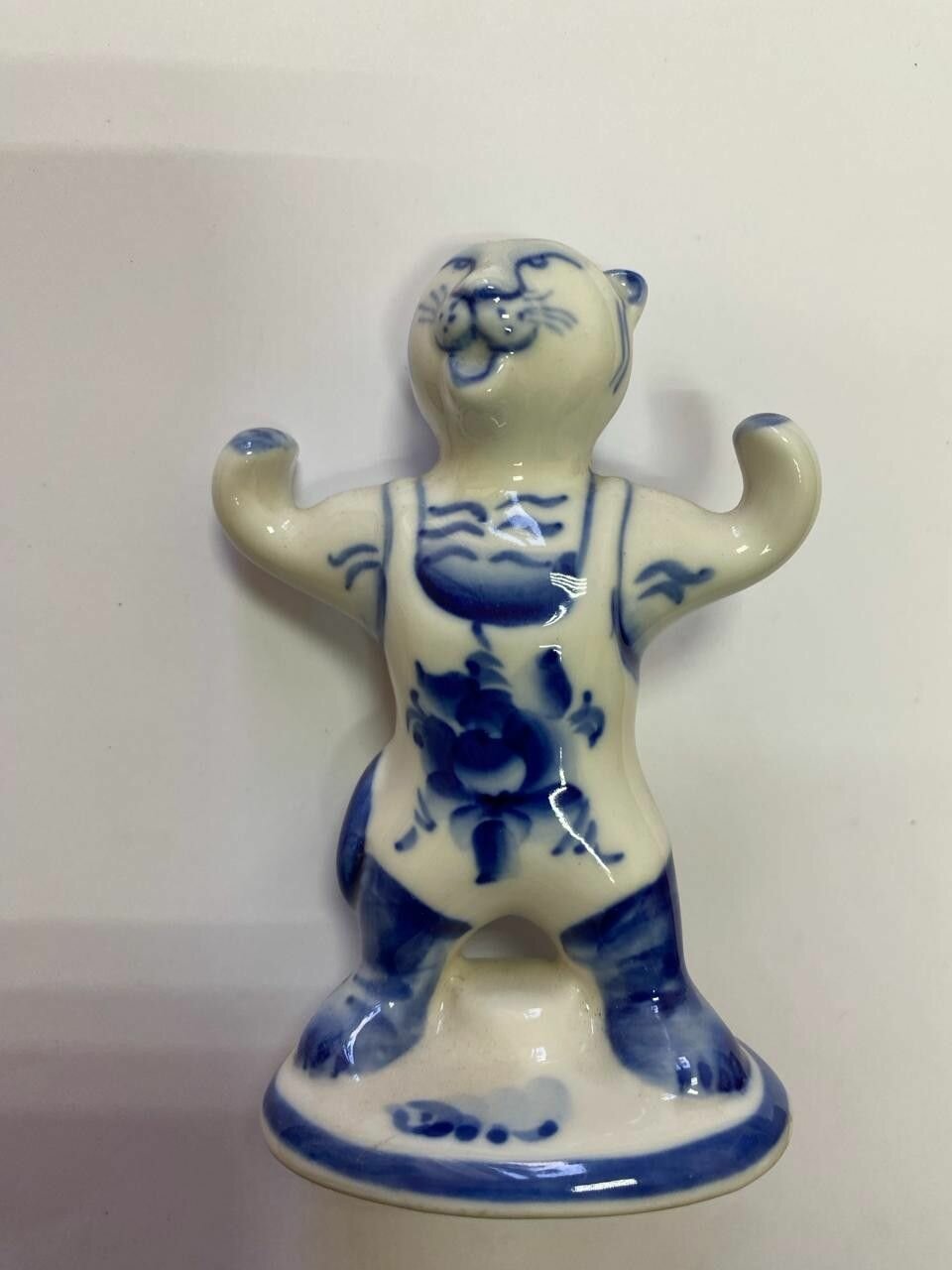 Игрушка на елку Тигр-силач ( Гжель) 11см