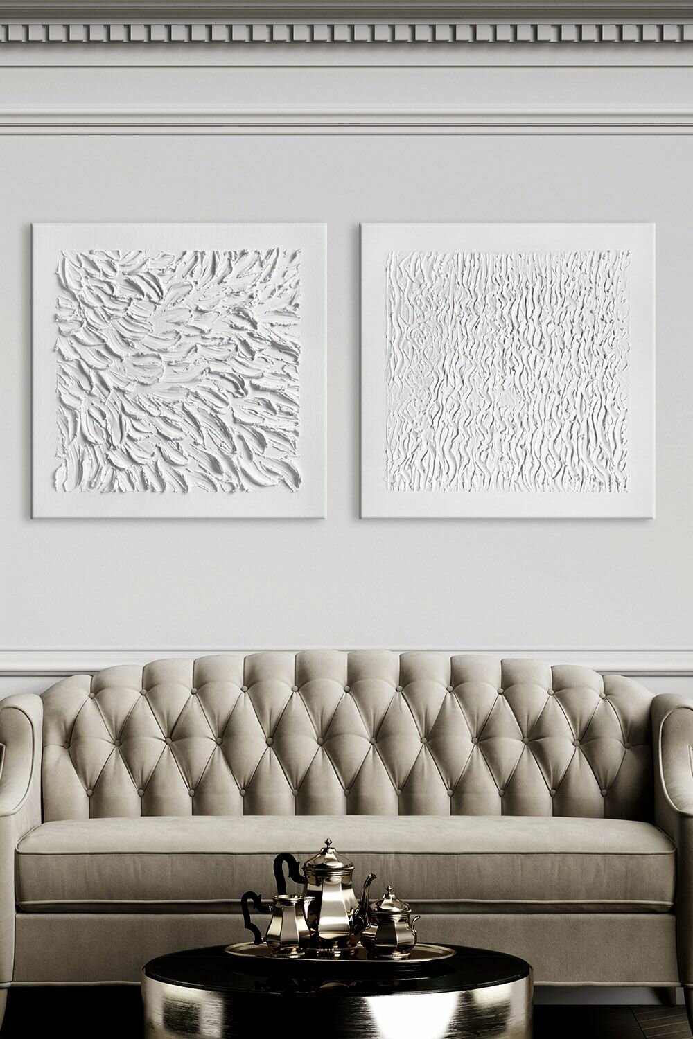 Картины на холсте ручной работы DECORMARKT Набор из двух картин №16, 50х50 см