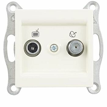 SAT+ТВ розетка (механизм) EL-BI Zena Vega Natural спутниковая+телевизионная без рамки молочно-белая 609-010200-289