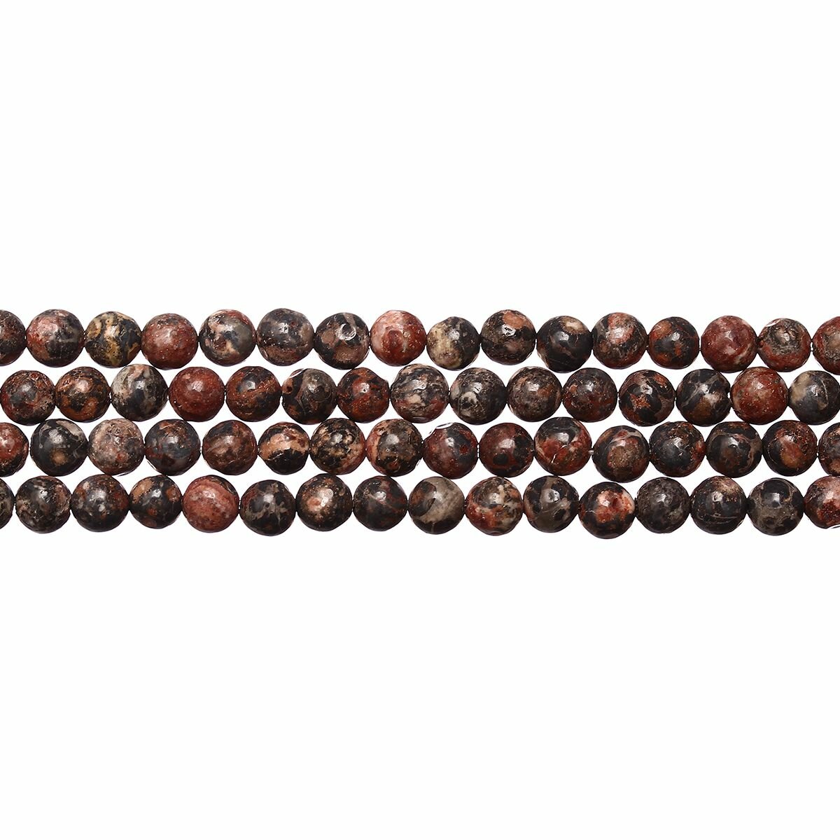 Бусины каменные, яшма, леопардовая, 4-5мм, 80-90 шт, низка